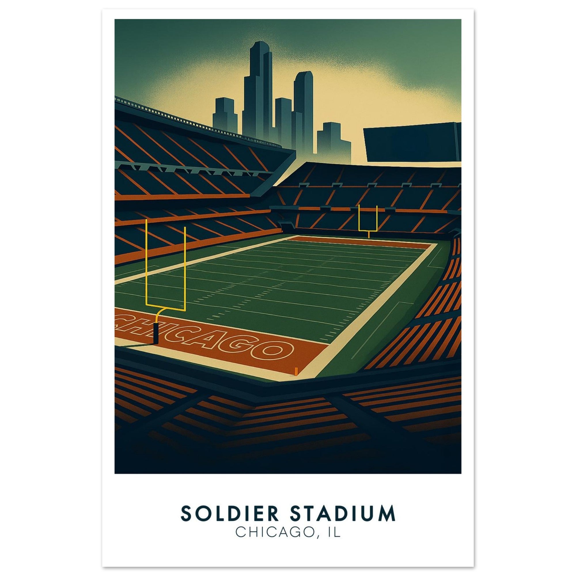 Soldier Field Poster – Chicago Illinois Football Stadium Wall Art Prin ...